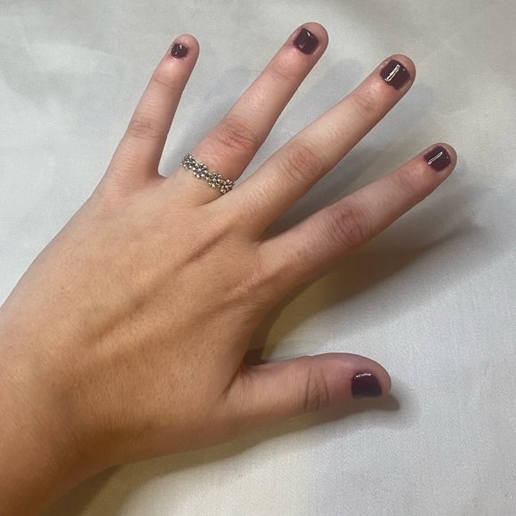 Jewelry | Daisy Chain Silver Boho Ring Stackable Flower Ring Grunge ...